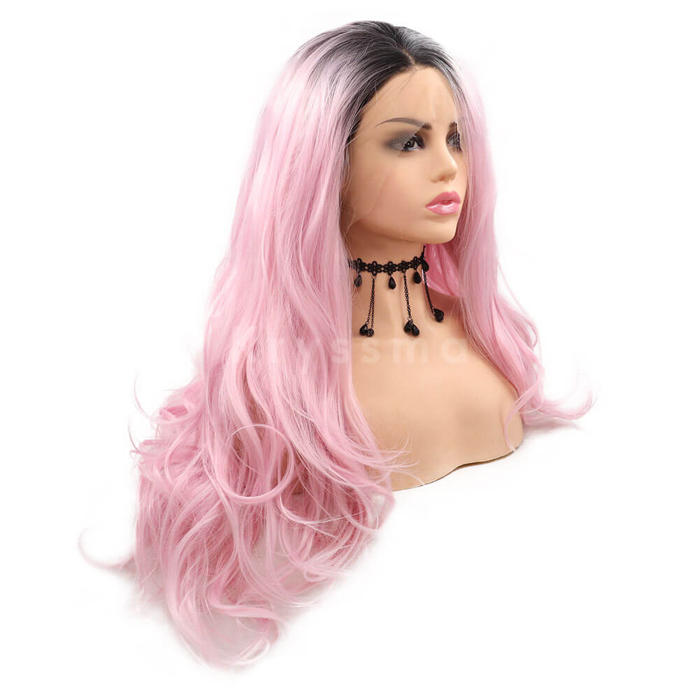 Ombre Pink Wave Synthetic Lace Front Wig - Makayla - Kryssma.com ...